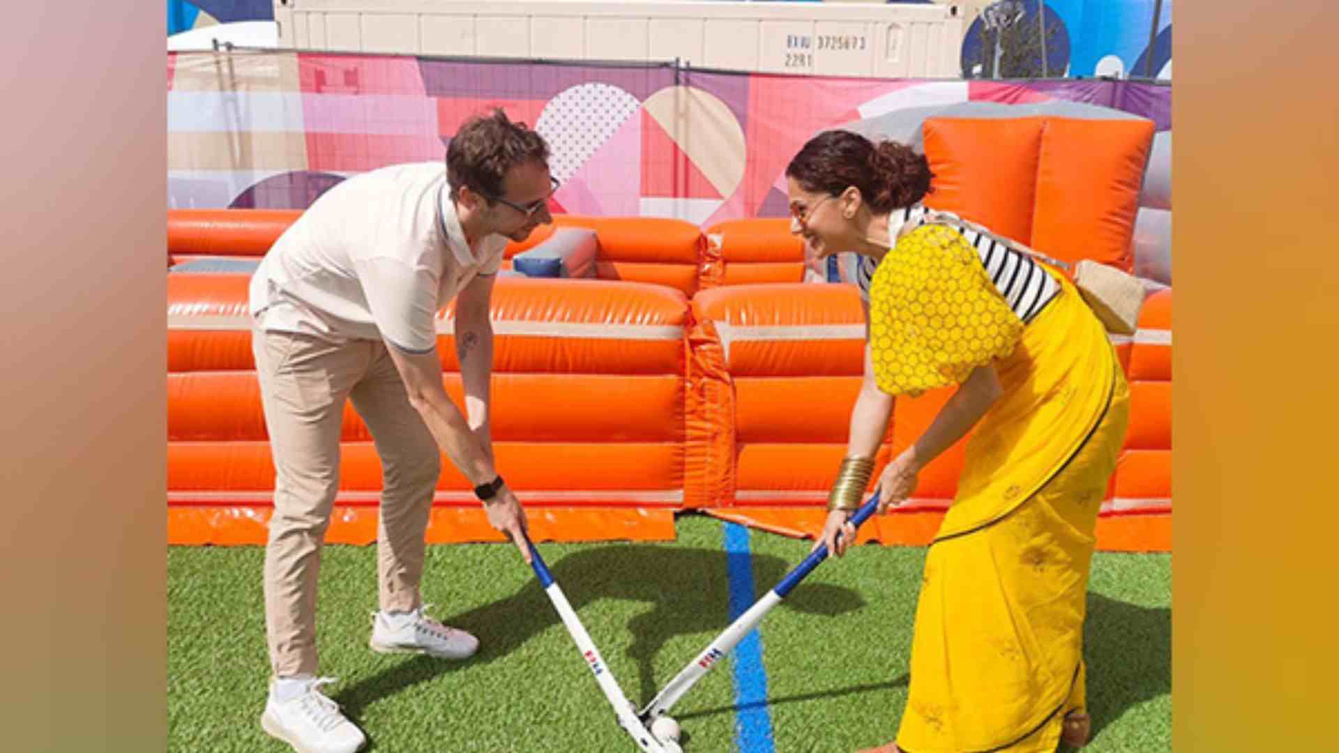 Taapsee Pannu Mastering Hockey Skills With Husband Mathias Boe In Paris Taapsee Pannu Mastering Hockey Skills With Husband Mathias Boe In Paris